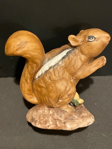 Vintage Ceramic Brown Squirrel with Nuts Figurine Hand Painted Made in ...