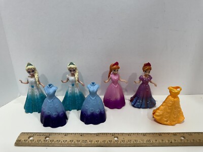 Disney Princess Magic Clip On Dolls Snap On Mixed Lot 4 Dolls 7 Dresses ...