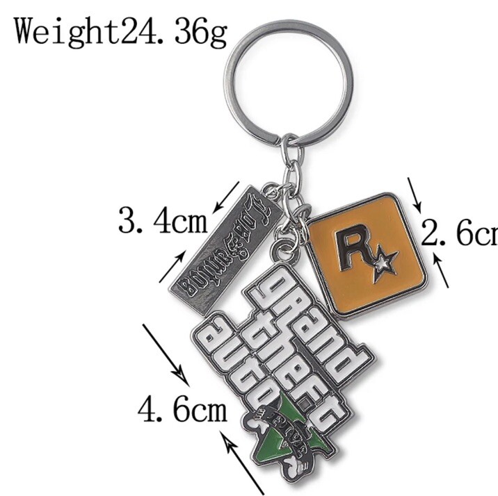 Grand Theft Auto Logo Keyring GTA 6 Six Los Santos Rockstar 🇬🇧 Gift bag ...
