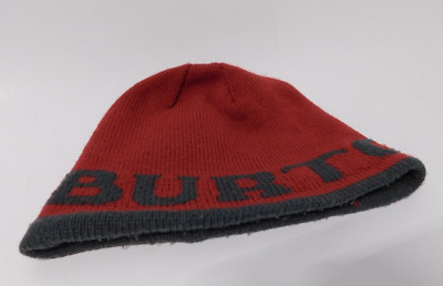 Burton Mens True Heritage Knit Hat OSFA Beanie Stocking Cap Grey/Red ...