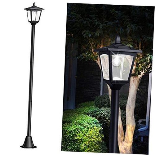 67" Solar Lamp Post Lights Outdoor 50 Lumens, Solar Powered Vintage ...
