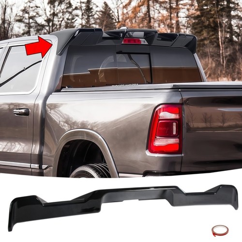 Gloss Black 1PC Rear Roof Spoiler Visor Wing For 2019-26 Dodge Ram 1500 ...