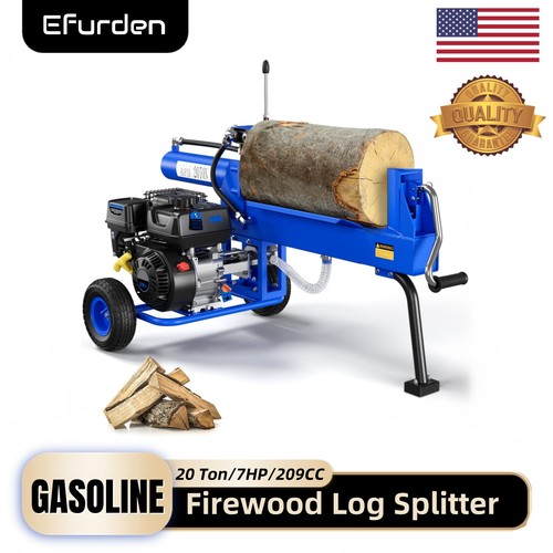 20Ton Portable Gas Log Splitter Firewood 7HP Engine Rapid Auto Return ...