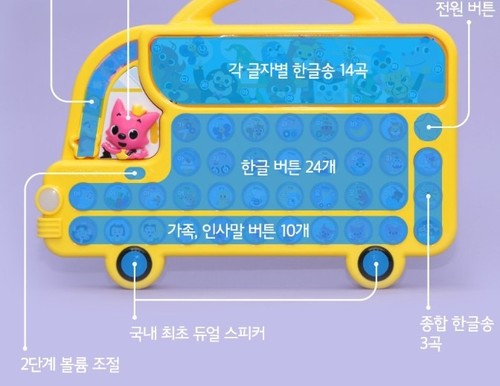 Pinkfong Learning Korean HANGUL Version Bus Play Toy Set For Baby ...