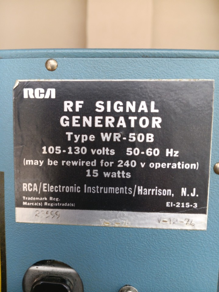 RCA WR-50B RF AM FM Signal Sweep Generator 85kHz - 40Mhz Very Clean ...