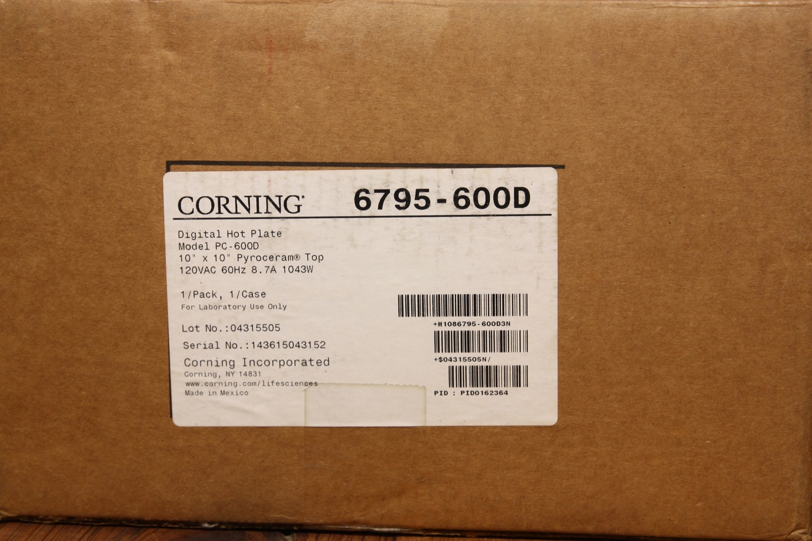 Corning Pc-600d Laboratory Hot Plate Digital Hotplate Works Great for ...