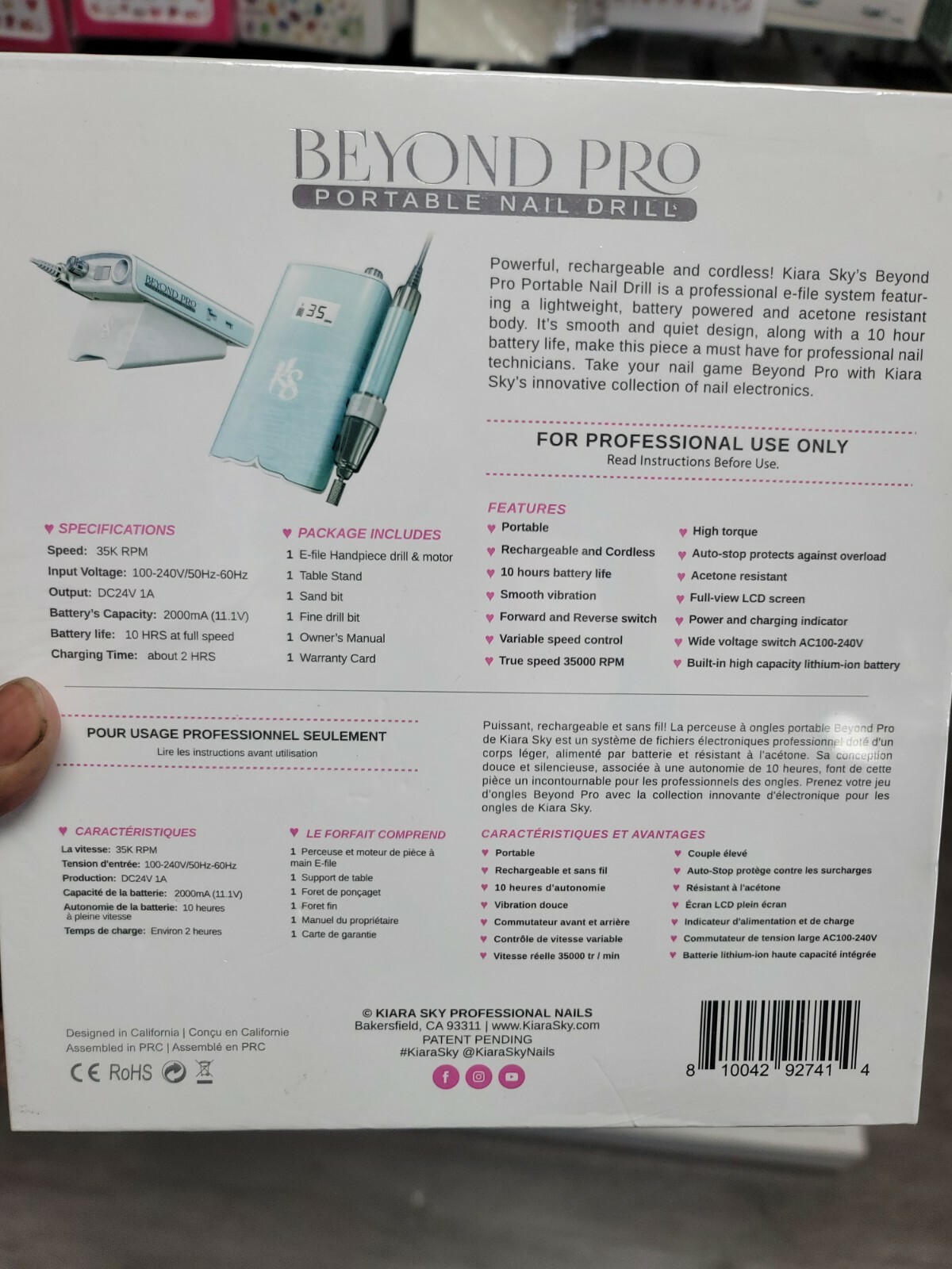 Kiara Beyond Pro Portable Nail Drill - BLUE Tiffany | eBay UK