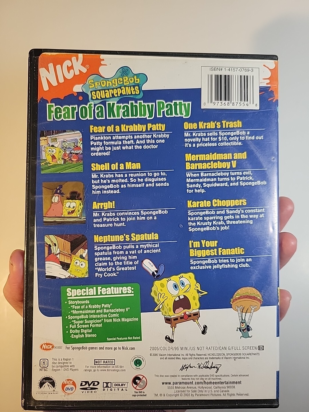 Spongebob Fear Of A Krabby Patty Dvd