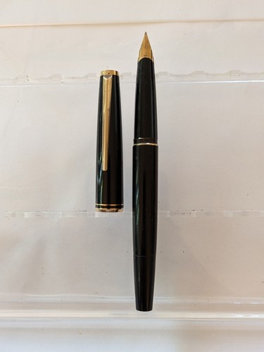 Vtg Black Gt Montblanc 320 Fountain Pen - 14k M Nib | eBay