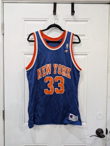 Vintage 90s New York NY Knicks Jersey 33 Ewing Size Men's 44 Blue ...