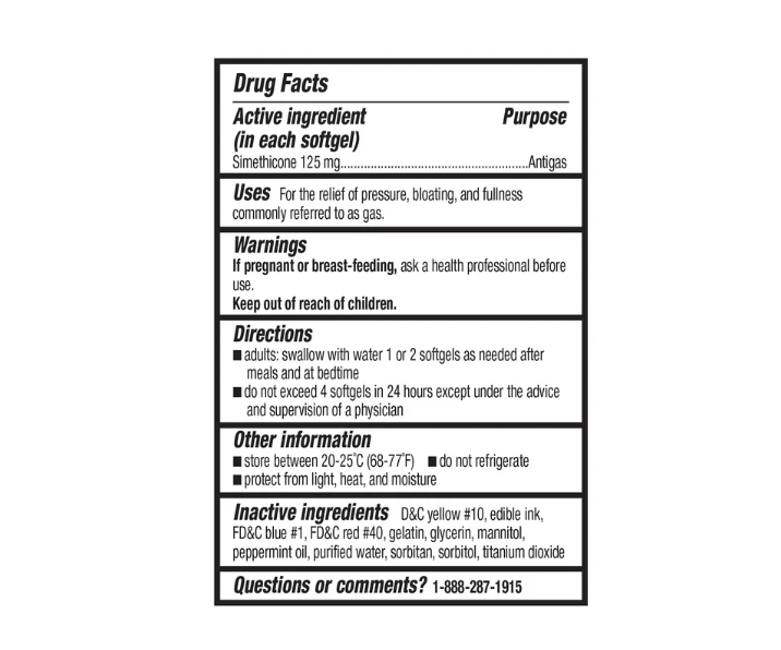 Gas X Comparison Equate Extra Strength Gas Relief Simethicone 125mg 72 ...