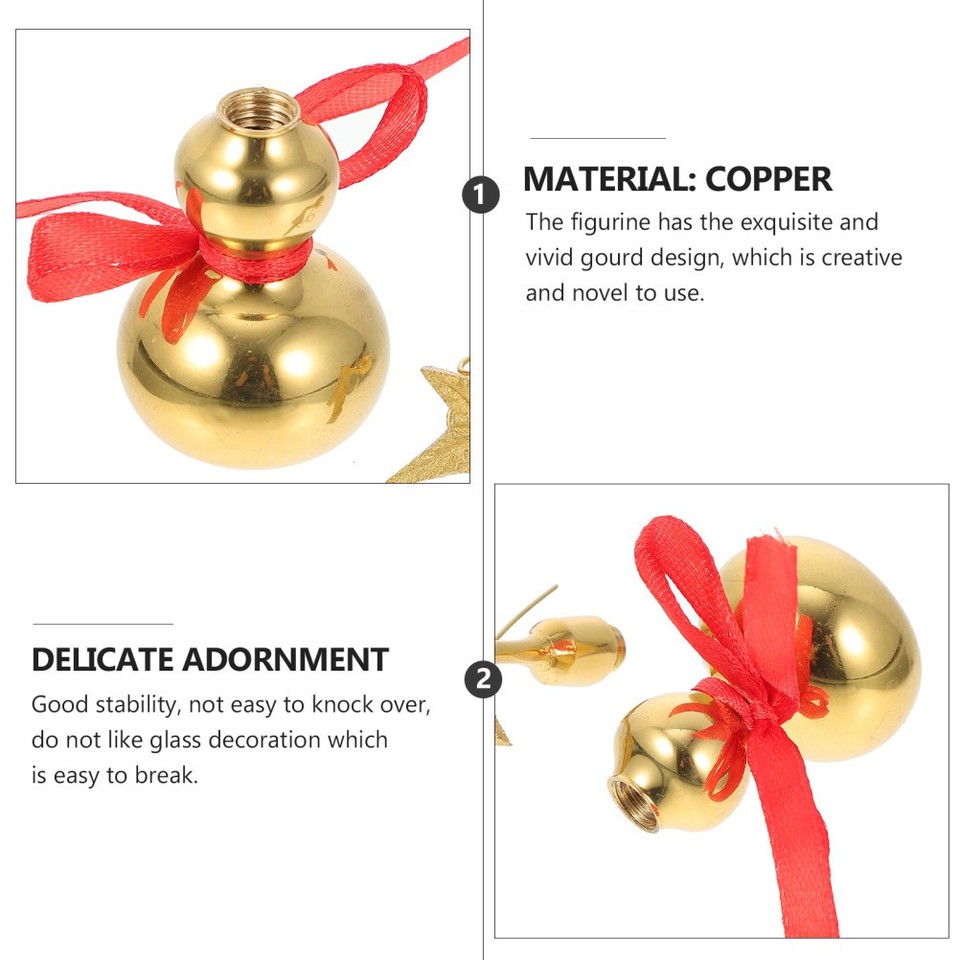 Copper Gourd Adornment Wealth Luck Gourd Statue Collectible Craft ...