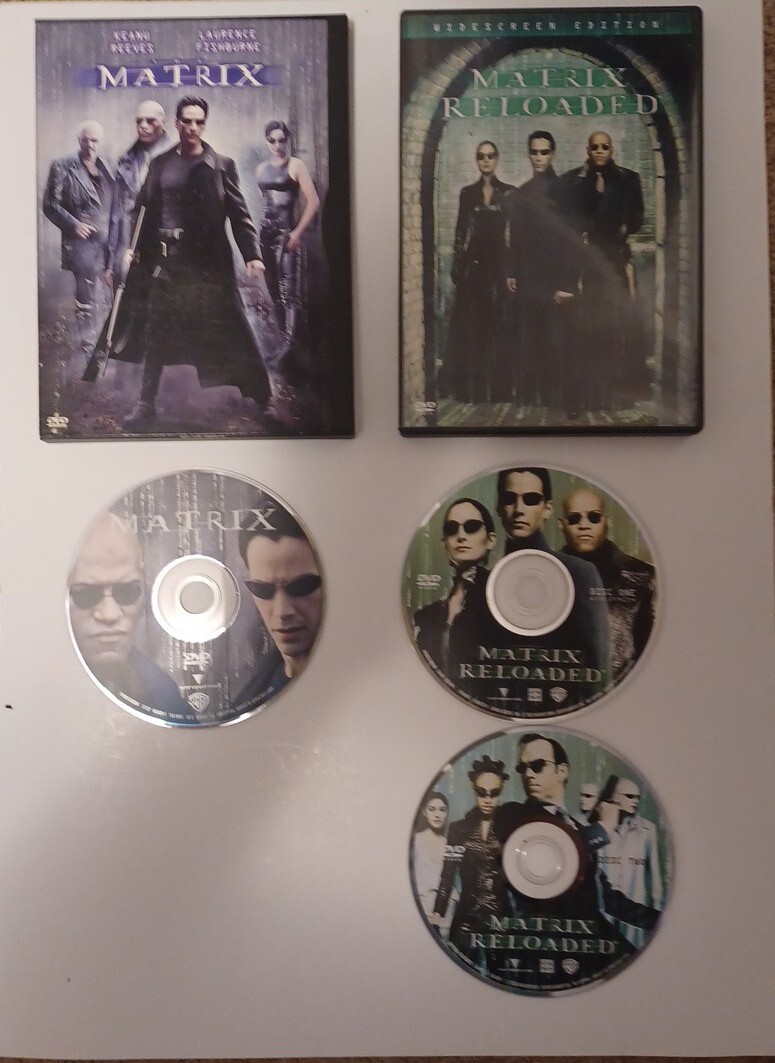 The Matrix+The Matrex Reloaded (DVD, 1999) LIKE NEW*FREE SHIPPING ...
