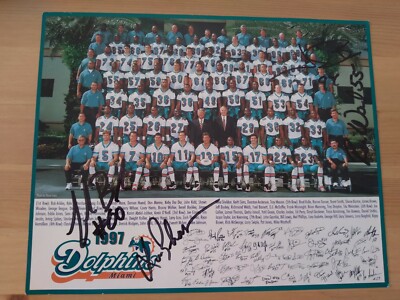 RONNIE WARD AUTOGRAPH 1997 MIAMI DOLPHINS FOOTBALL 8X10 TEAM PHOTO JOHN ...