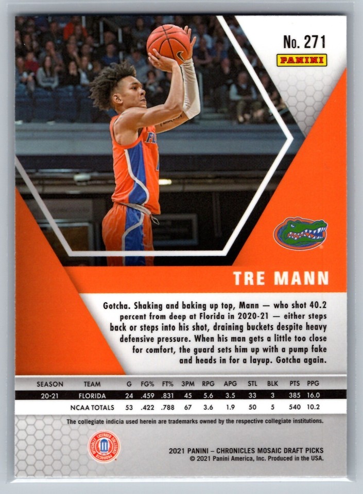 TRE MANN - 2020-21 Panini Chronicles Mosaic Draft Picks #271 - Rookie ...