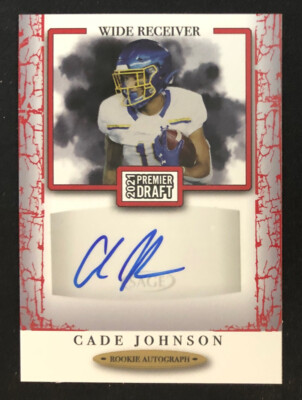 2021 Sage Premier Draft Cade Johnson RC South Dakota State Red Auto ...