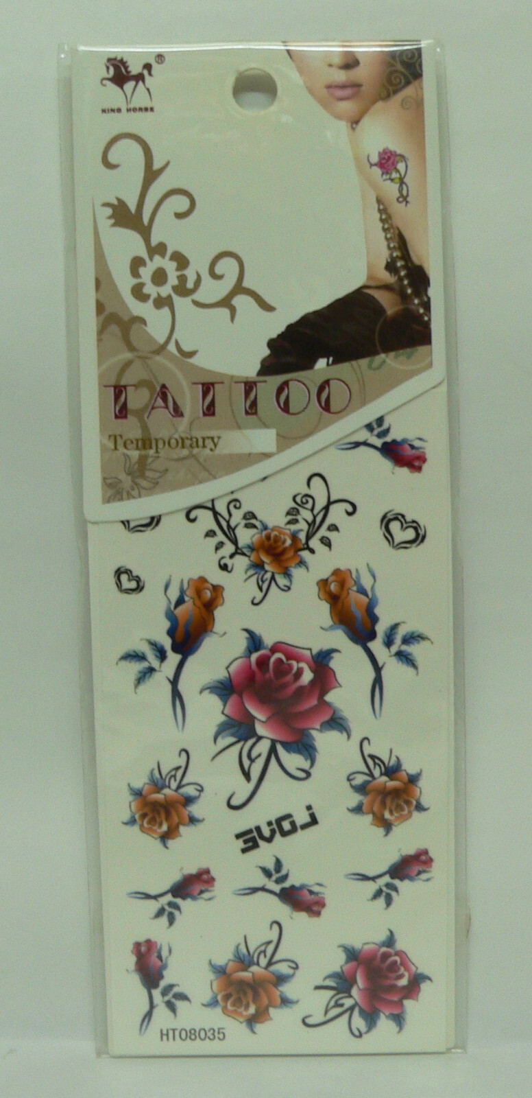4 New Temporary Tattoo Colourful Designs With Roses Butterfly Dragonfly ...