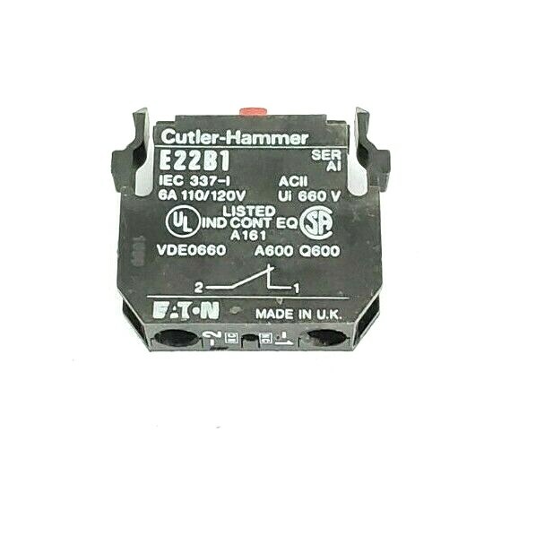 NEW EATON CUTLER-HAMMER E22B1 CONTACT BLOCK SER. A1 10AMP 600VAC | eBay