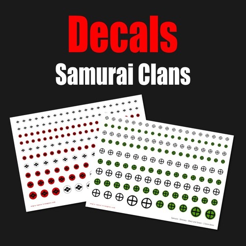 Samurai Clan- Decals Water Transfers - Test of Honour - 28mm etc | eBay