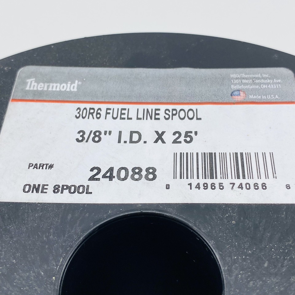 3/8" FUEL LINE HOSE 25 FT ROLL THERMOID 24088 GAS E-85 BIO DIESEL USA ...