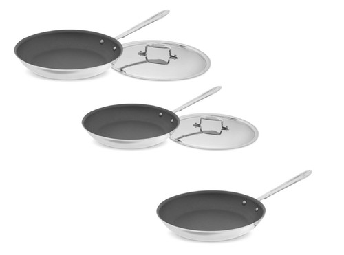 All-Clad D5 Polished Non Stick 5-Ply 8, 10 and 12 inch Fry pan Set with ...