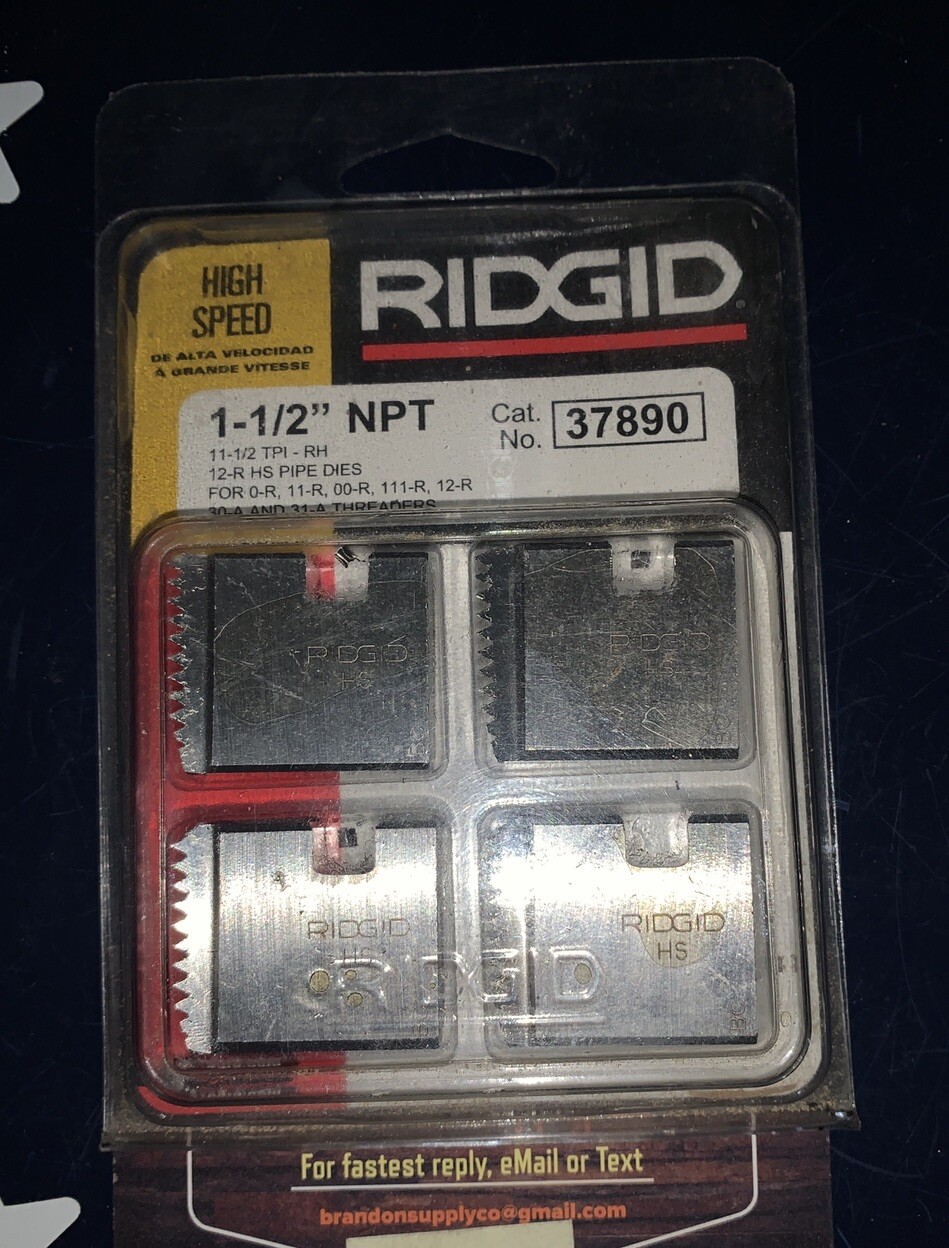 Ridgid 37890 1-1/2" NPT High Speed Threading Dies | eBay