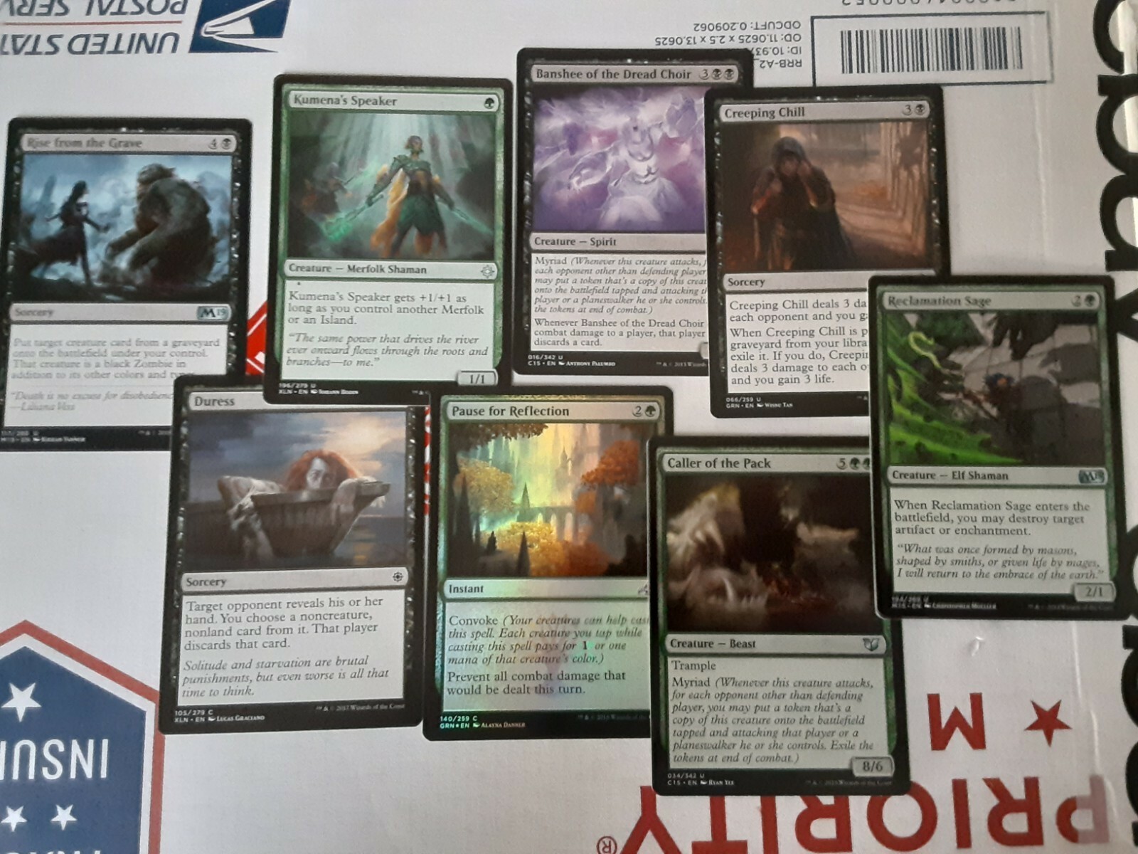 Magic The Gathering 8 Card Lot MTG Creeping Chill, Duress, Reclamation ...