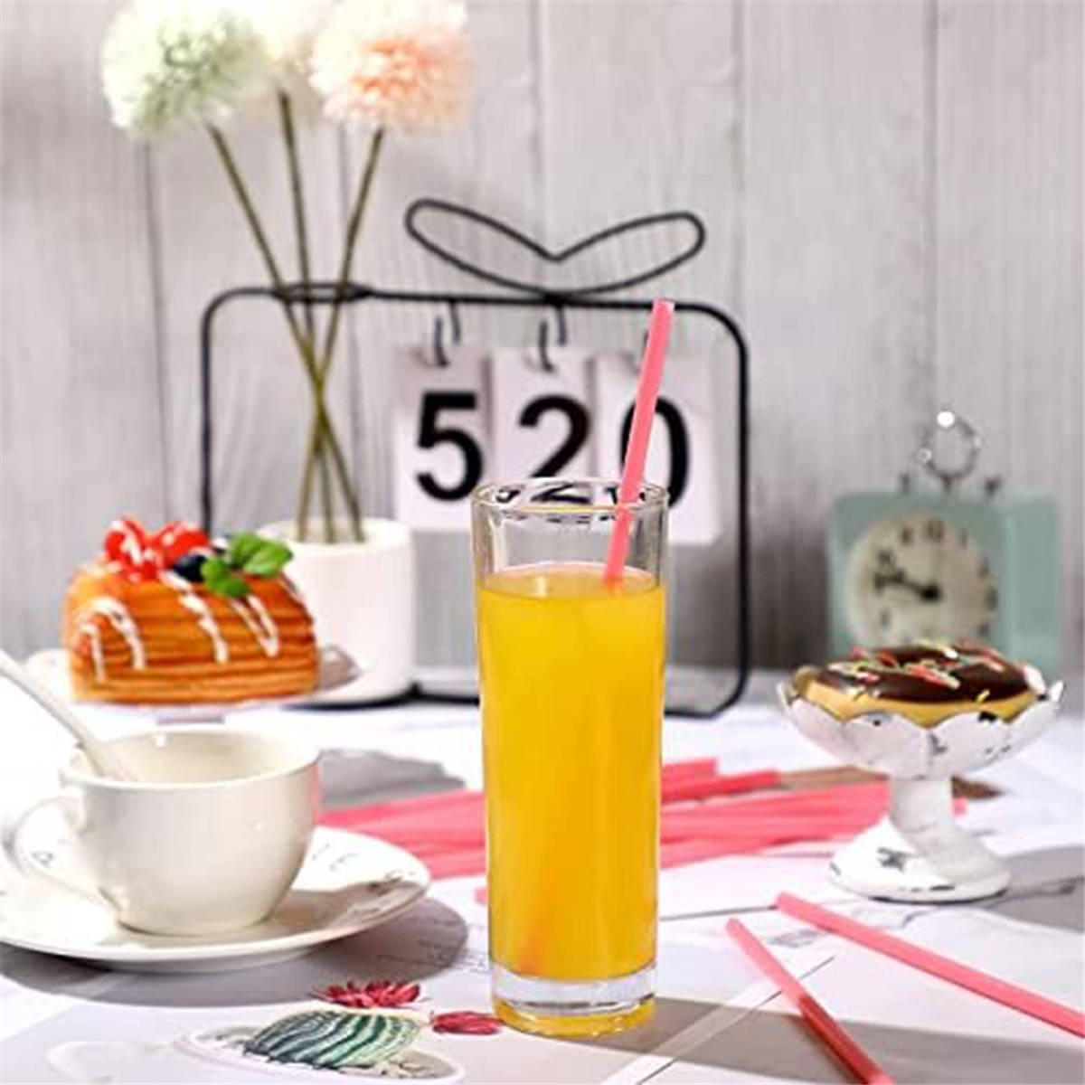 Valentine's Day Straw Heart Shaped Straw Cute Drinking Coffee Milk ...