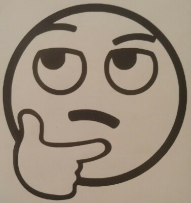 Thinking Face Emoji Vinyl Sticker Decal home laptop choose size/color ...