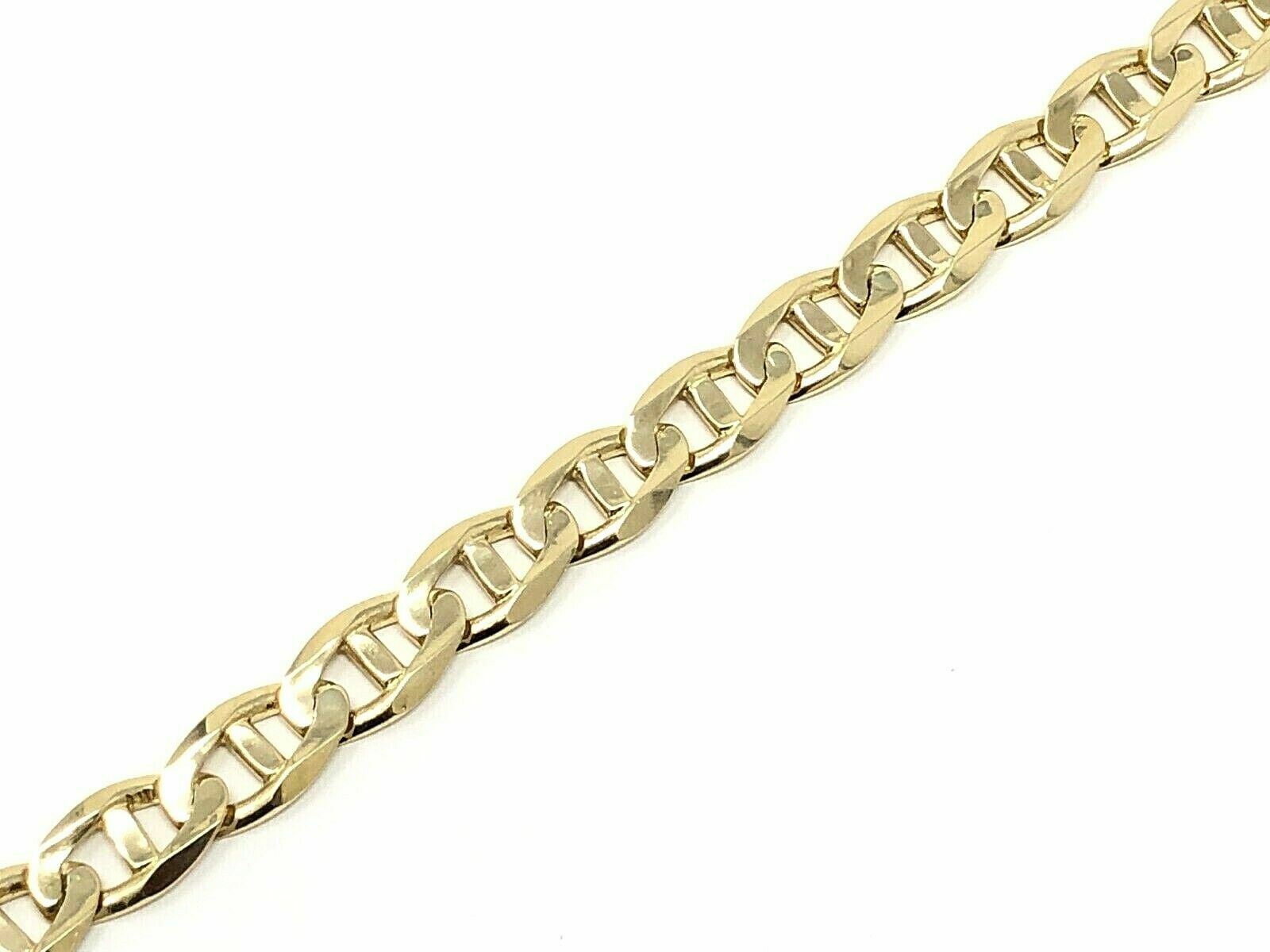 14k Yellow Gold Concave Mariner Gucci Style Chain Bracelet 8.5" 10mm 28 ...