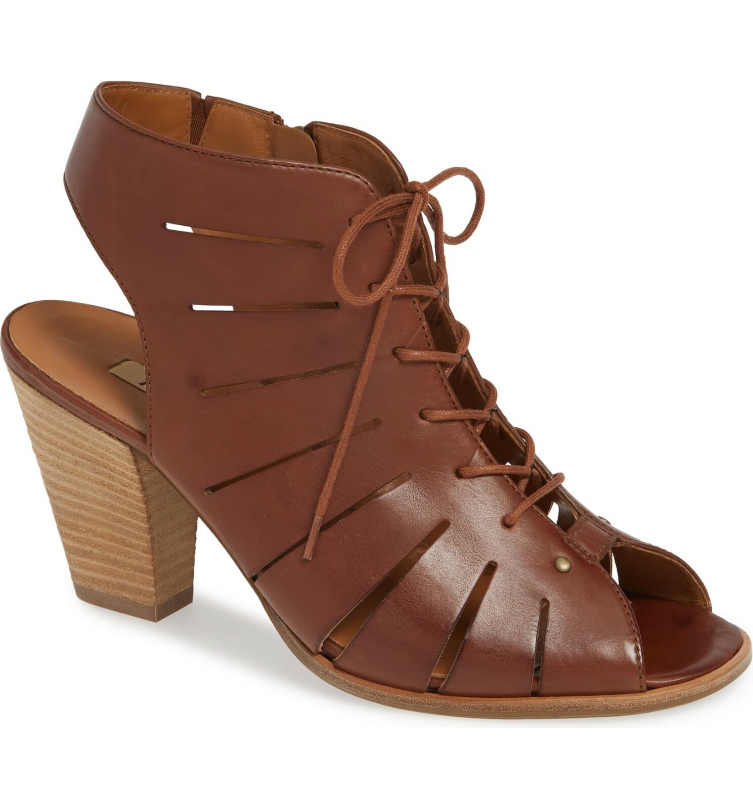 $375 PAUL GREEN Cosmo Peep Toe Sandal LEATHER BOOTIE CAYANNE CUOIO 7.5 ...