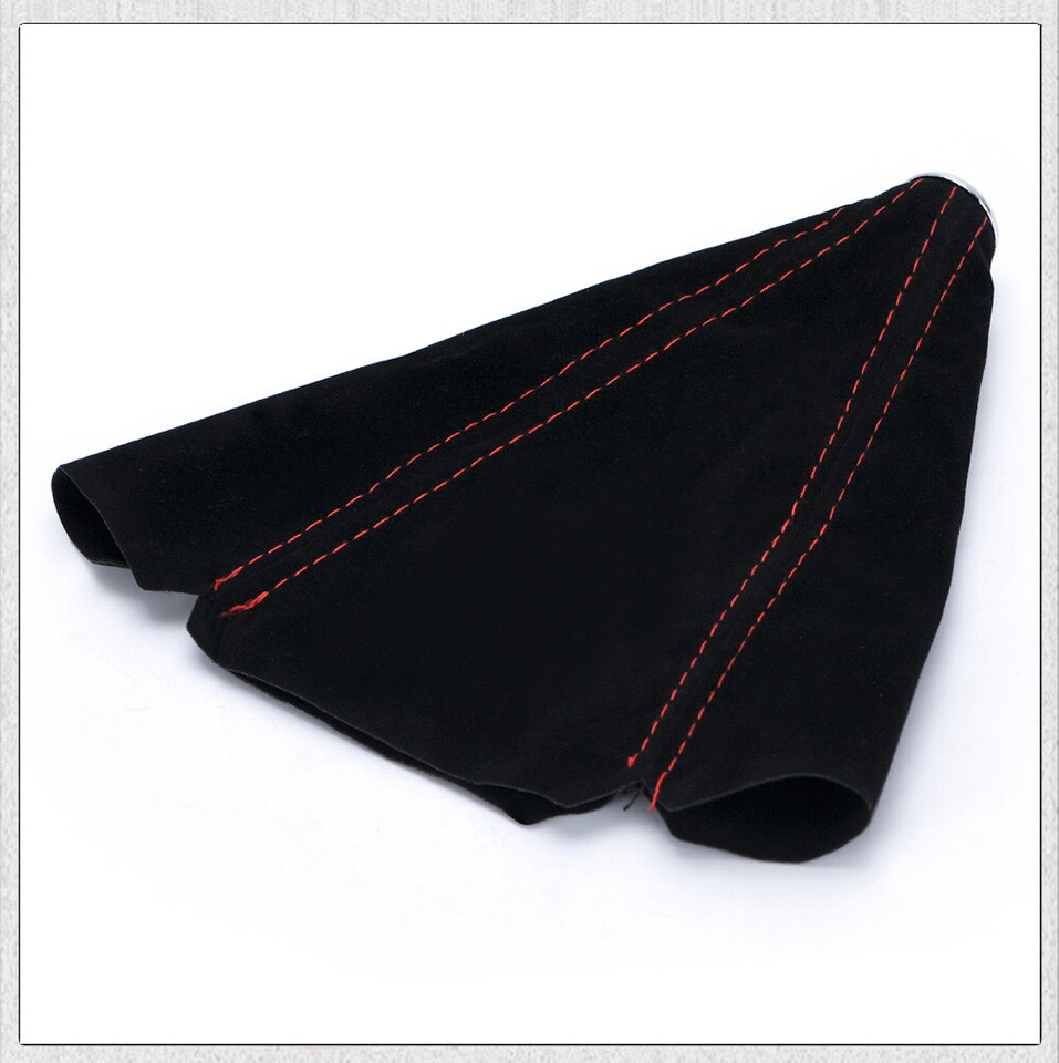 Car Gear Shift Collar Cover Suede PU Leather Gear Stick Shift Shifter ...