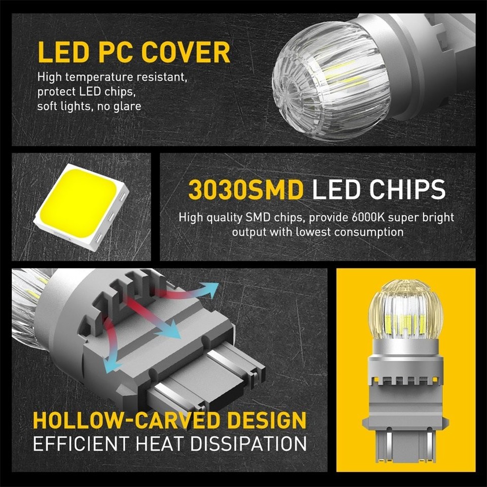 AUXITO 3157 4157 4114 LED DRL Driving Daytime Running Light Bulb Bright ...