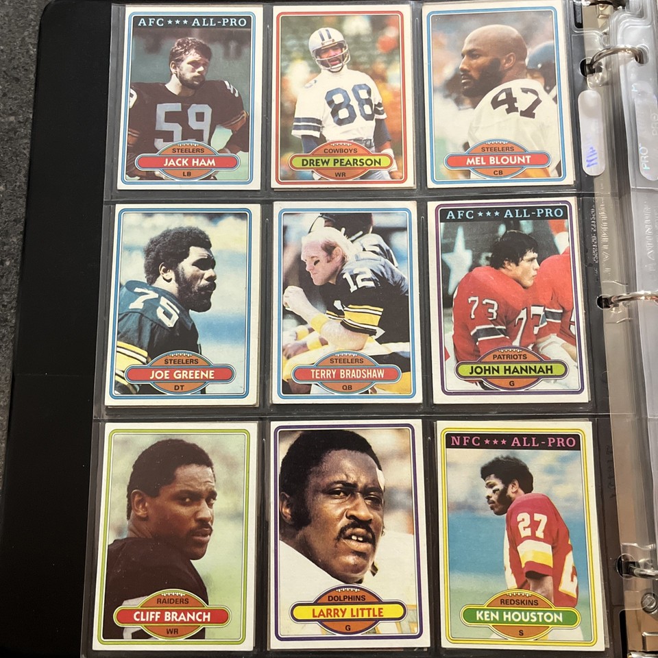 1980s Vintage Topps Hall of Fame Football Card Binder Lot (216 cards ...