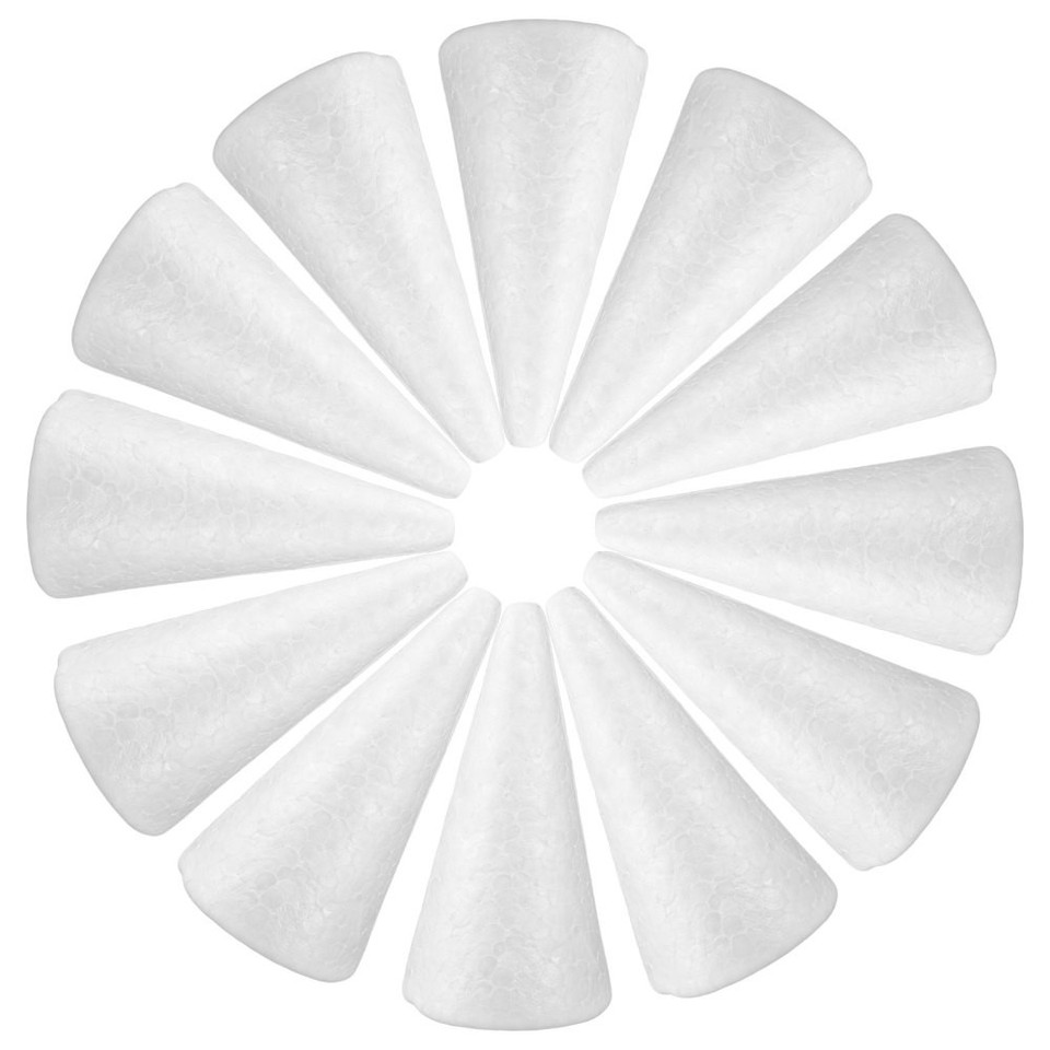 12pcs Handmade White Solid Cone Children DIY Craft Cone Accessories ...