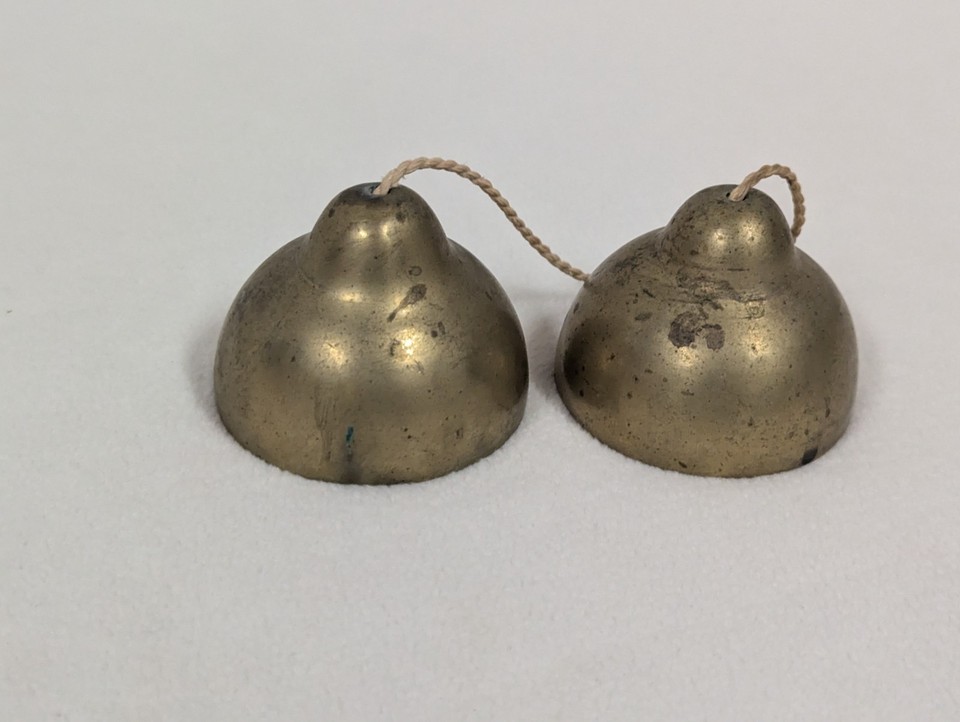 Vtg Antique Brass Chinese Finger Si Cymbals Clapper Musical Instrument ...