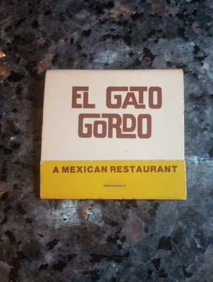 Vintage Matchbook El Gato Gordo Mexican Food Full MA-53 | eBay Australia