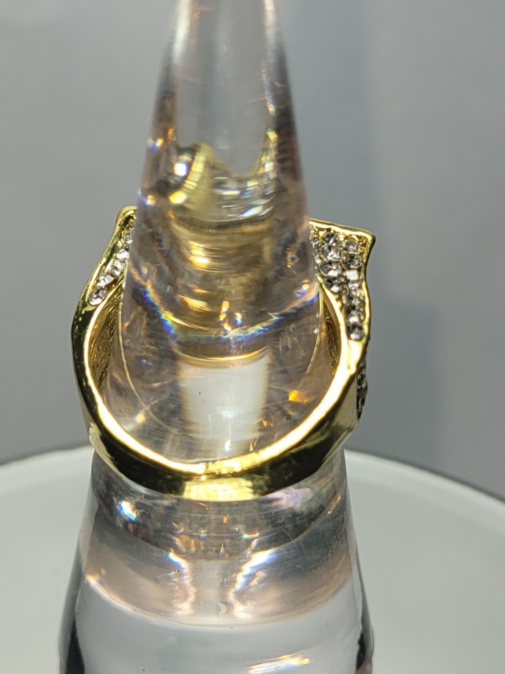 Men's Chunky Star Clear Rhinestones Gold Tone Pinky Ring Size 6 | eBay