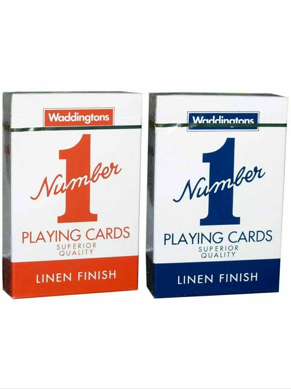 Waddingtons No.1 Classic Playing Cards Decks of Red & Blue Poker Game ...