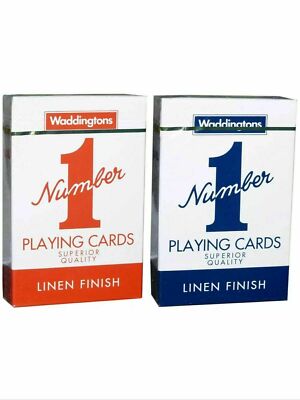 Waddingtons No.1 Classic Playing Cards Decks of Red & Blue Poker Game ...