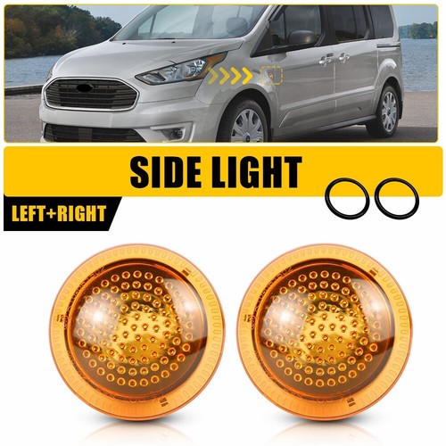 Amber Front Corner Side Marker Lights Housing For 2010-21 Ford Transit ...