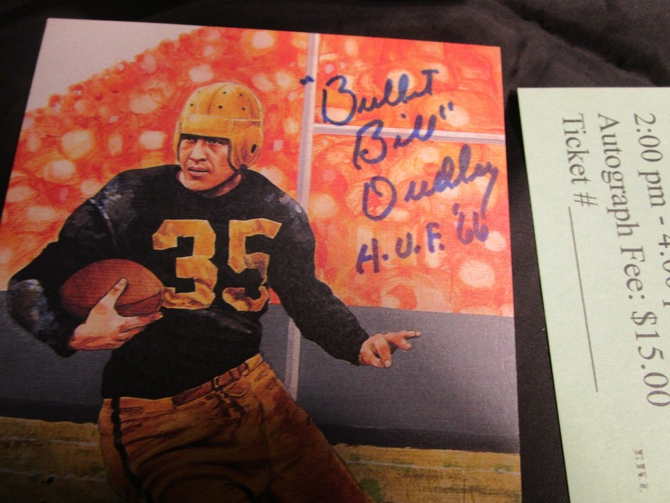 Bullet Bill Dudley Signed Pittsburgh Steelers Goal Line Art Card HOF | eBay