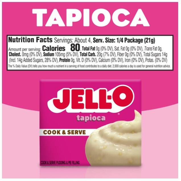JELL-O Tapioca Cook & Serve Pudding Pie Filling Dessert Mix 3 oz (4 ...