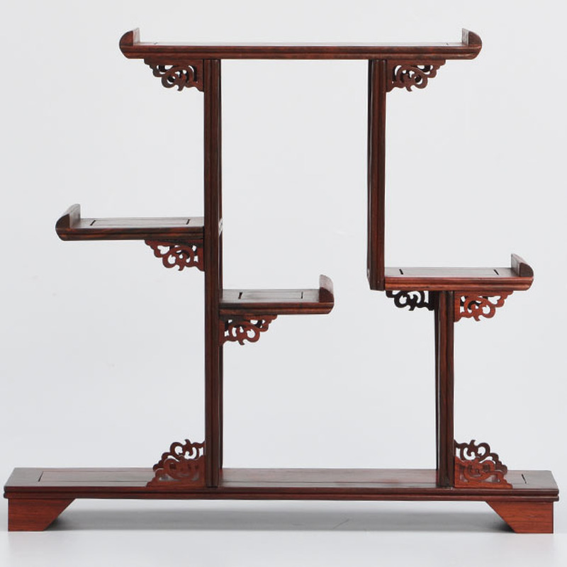 Rosewood Stand Shelf Statue Jewelry Display Holder Rack Craft Decor30.5 ...