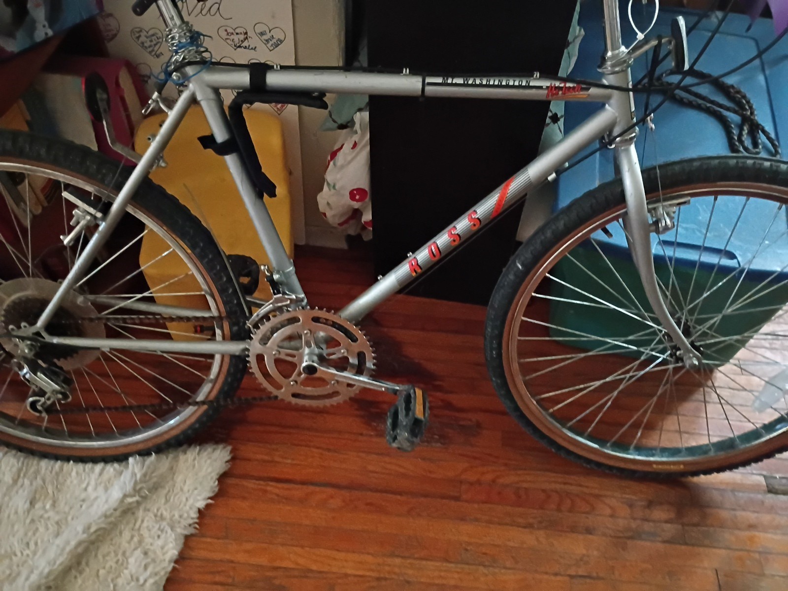 Vintage Old School Ross Hi-Tech Mountain Bike 26 Silver Rims Shifter ...