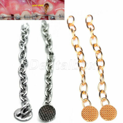 Dental Orthodontic Traction Button Chain Round Silver/Gold Plated 2pc ...