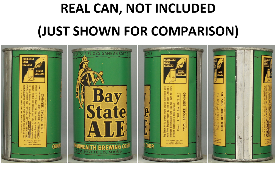 Bay State Ale (gold enamel version) REPLICA/NOVELTY beer can, paper ...