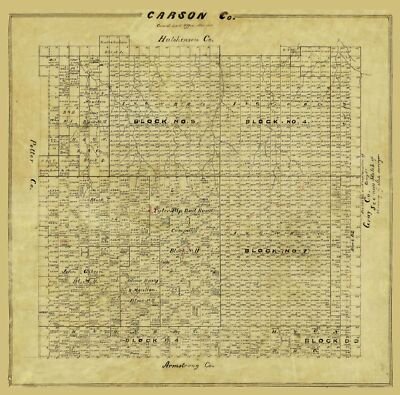 County Map - Carson County Texas - General Land Office 1878 - 23.28 x ...
