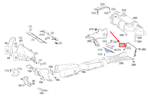 MERCEDES-BENZ CLA C118 Rear Exhaust Heat Shield Holder A1776827001 | eBay