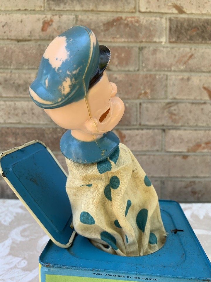 Vintage Popeye Music Box JACK IN THE BOX MATTEL INC. Vtg Toy 1951-53 ...